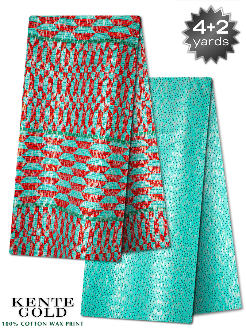 Kenté Gold Wax Print 4 + 2 yards, two-piece matching set – Middlesex ...